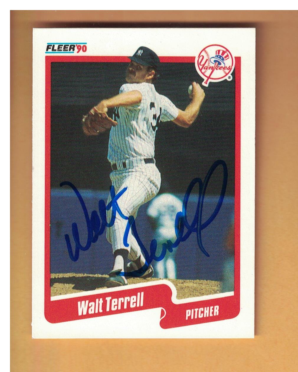 Walt Terrell AUTOGRAPHED 1990 FLEER BASEBALL CARD SIGNED NEW YORK ...