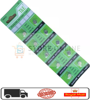 AG1 Coin Cell Watch Battery Remote Alkaline 1.55v Battery Card = 10 ...