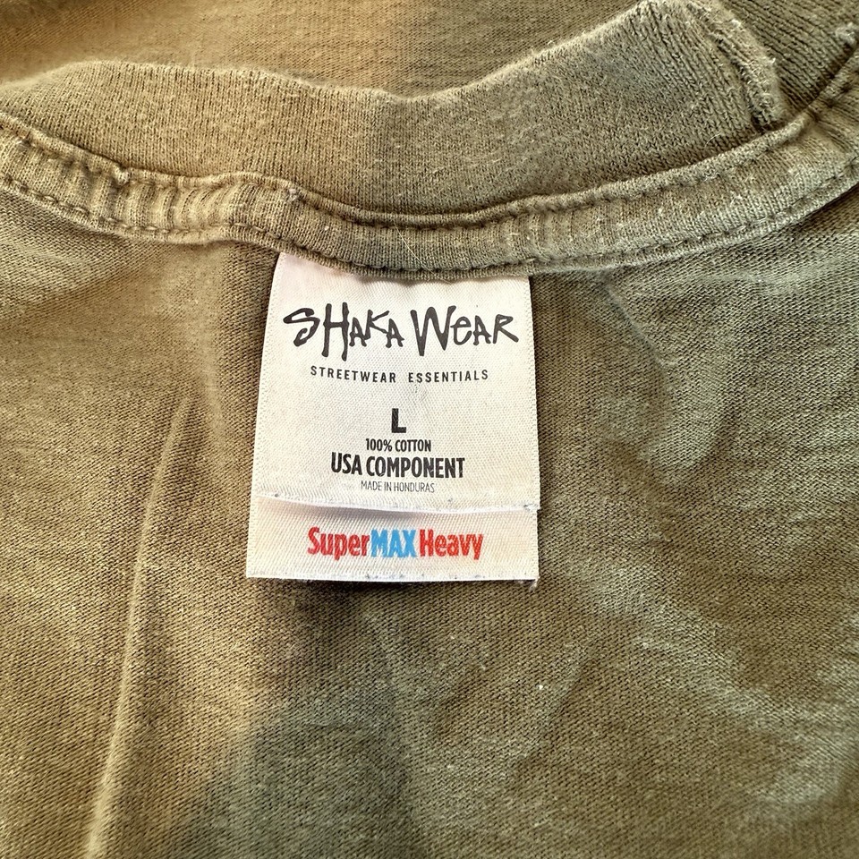 Shaka Wear Max Heavyweight Short Sleeve T-Shirt Olive Green Basic Work ...