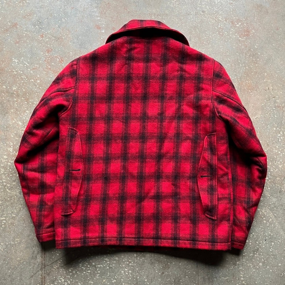 VTG Woolrich Buffalo Plaid Wool Jacket Men's Red Black Zip Up ...