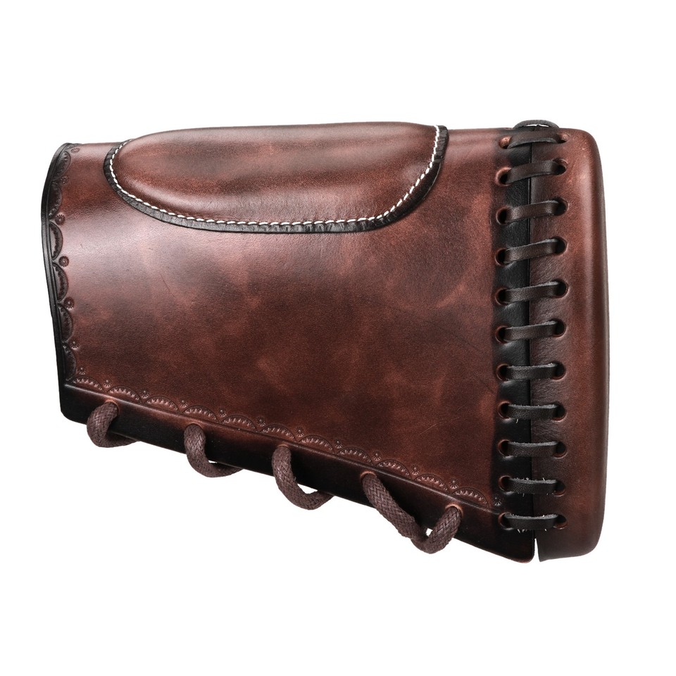 TOURBON Leather Rifle Cheek Rest w/Side Pouch Shotgun Recoil Pad ...