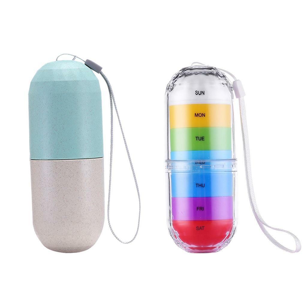 Weekly Pill Box 7 Day Holder Storage for Daily Pill Hold Vitamins Fish ...