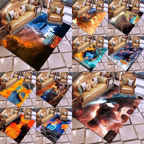 Bedroom Doormat Living Room Chair Mat Gift 3D Godzilla VS Kong Floor ...