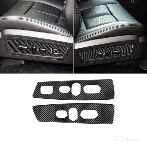 2pcs Carbon Fiber Position Seat Buttom Trim Sticker For Lincoln ...