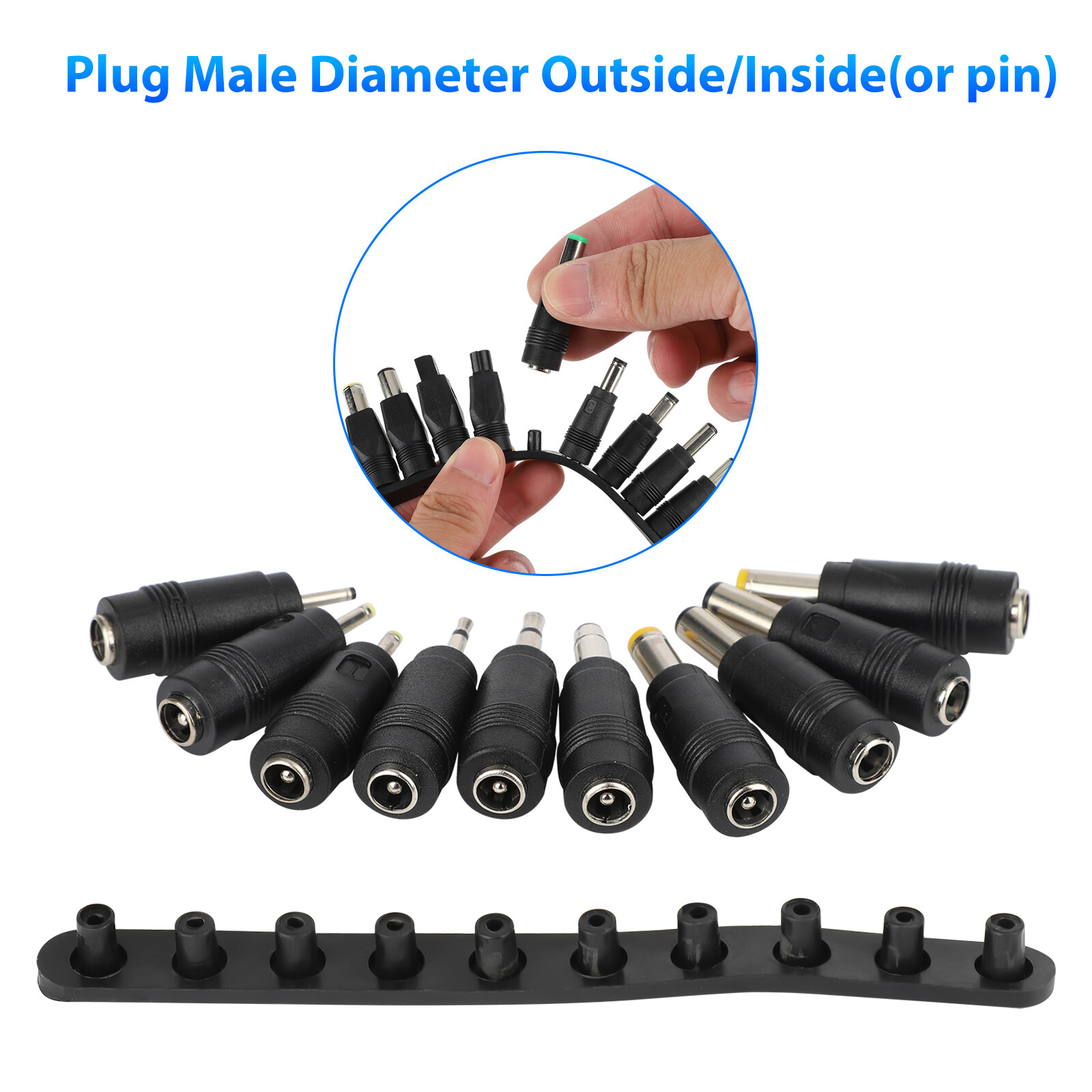 34Pcs Laptop DC AC Power Adapter Tips Connector Kits Universal 5.5 mm x ...