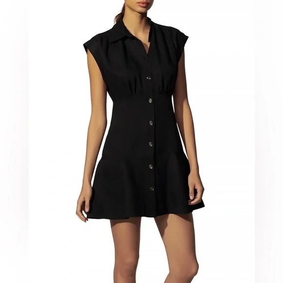 NWT $370 Sandro Josephine Mini Black Gold Button Dress XS-S NWT $370 Sandro Josephine Mini Black Gold Button Dress XS-S