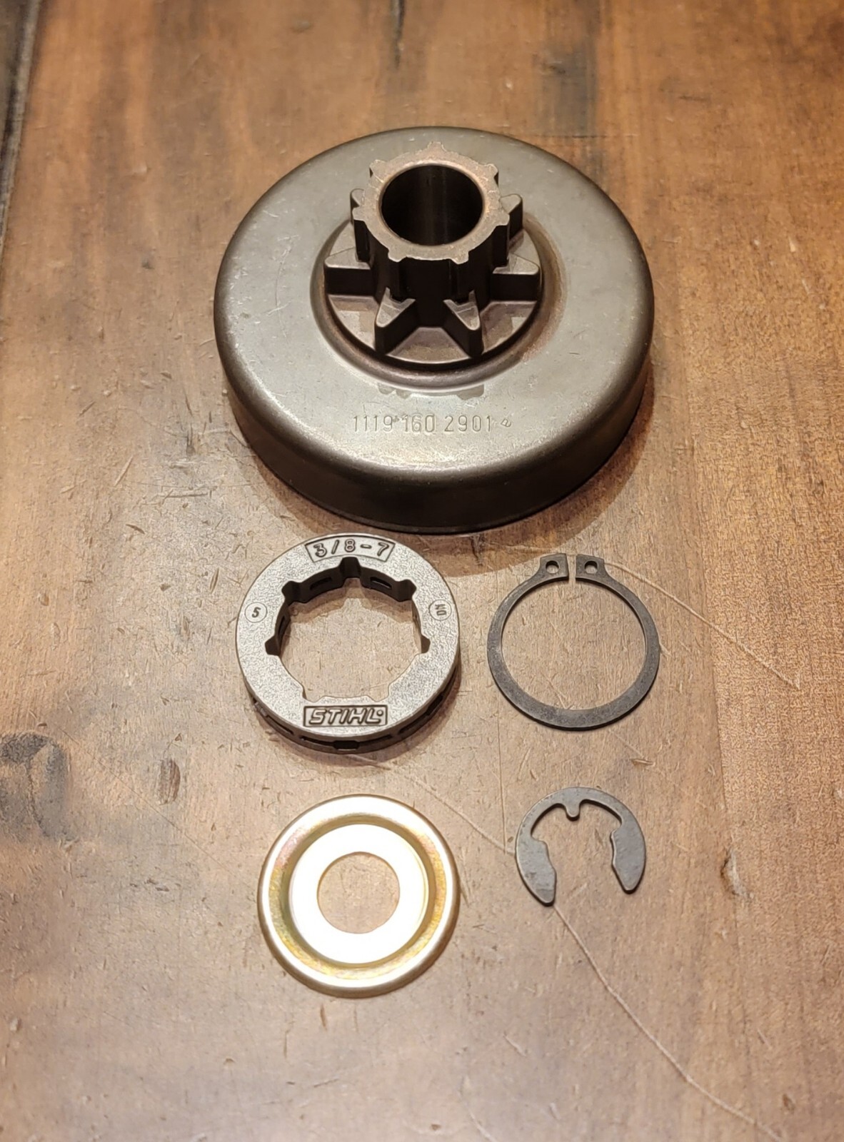 NOS Genuine STIHL Rim Sprocket Kit 3/8" 7T 038 MS380 MS381 1119-007 ...