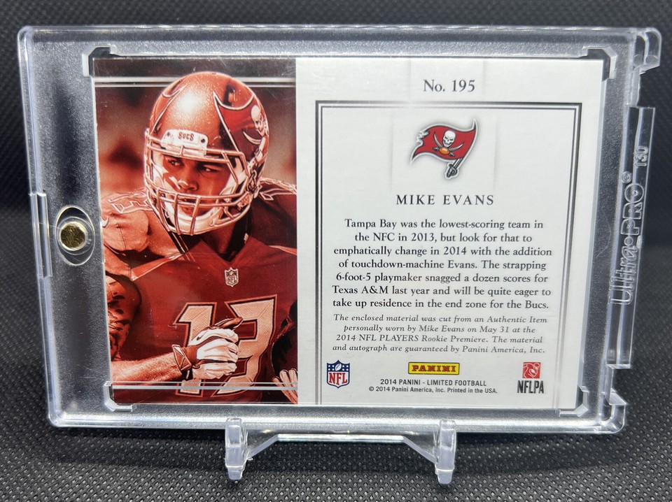 2014 Panini Limited Phenoms Mike Evans Patch RPA /99 Rc Tampa Bay ...