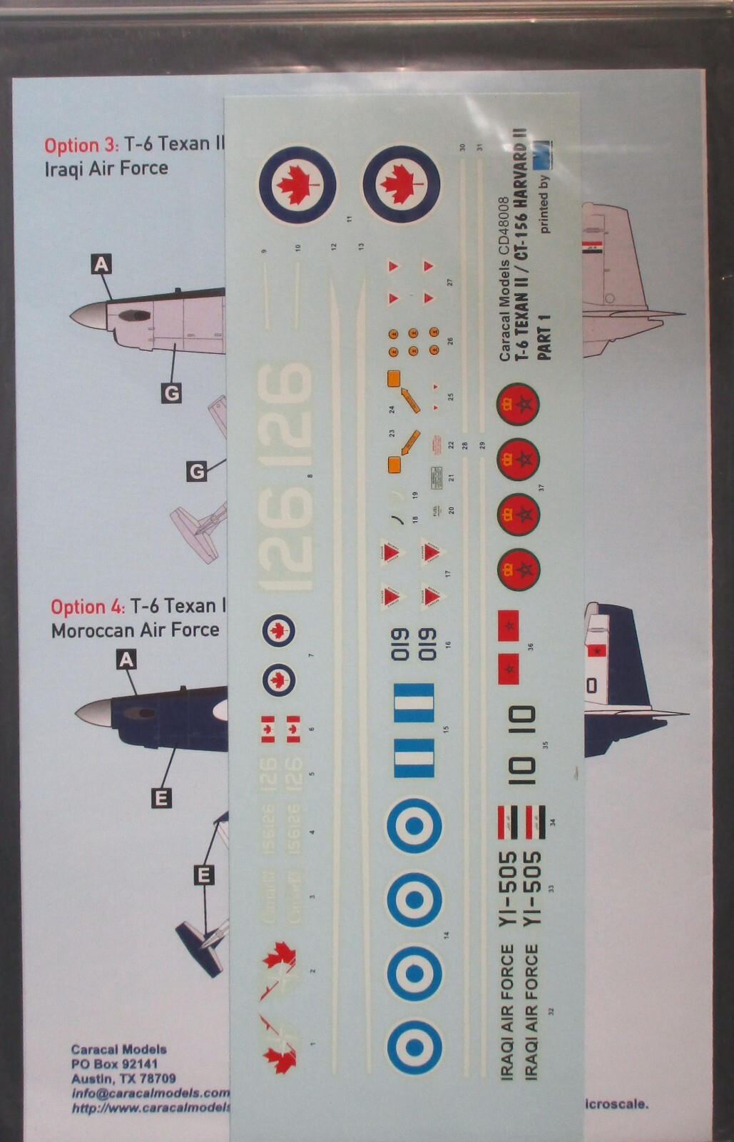 Caracal Models 1/48th Scale T-6 Texan II Decal Sheet No. CD48008 | eBay