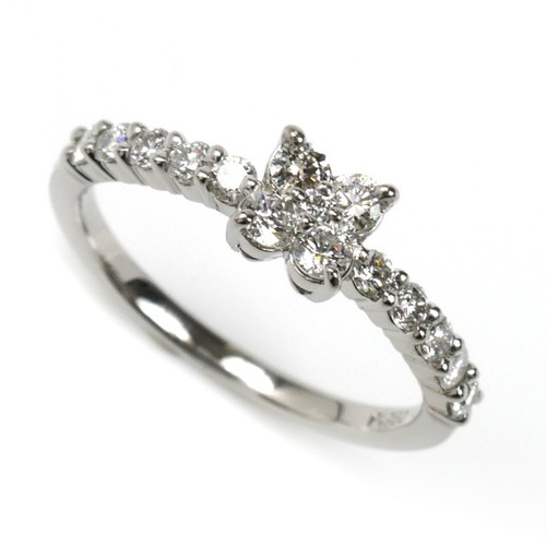 Vendome Aoyama Pt950 Platinum Corolla Ring and Diamond 0.37ct Size 7 ...