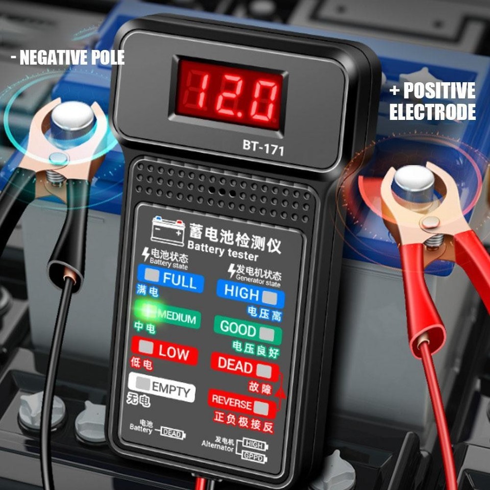 Digital 12V Car Battery Tester Automotive Cranking Test Analyzer ...