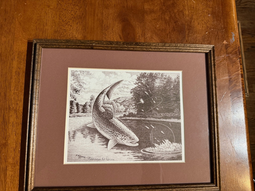 Francis W. Davis art, signed, dated 77, fish framed signed, bar art ...