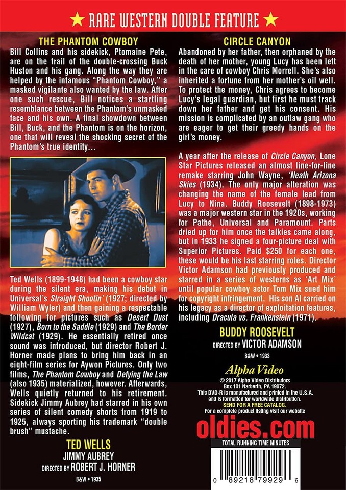 The Phantom Cowboy (1935) / Circle Canyon (1933) (DVD) Pawnee Bill Jr. | eBay