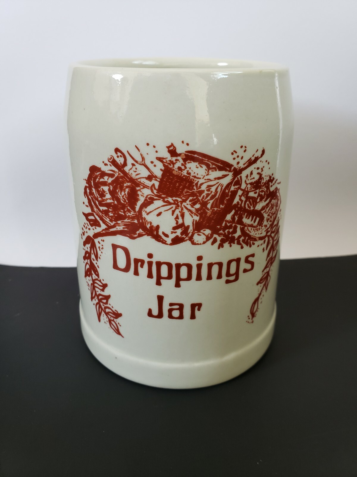 Vintage Drippings Jar Stoneware Pottery Crock Canister Amber Brown ...