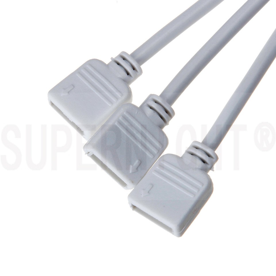 RGB LED Strip Connector Splitter Female Extension Cable 4 Pin Wire 3 ...