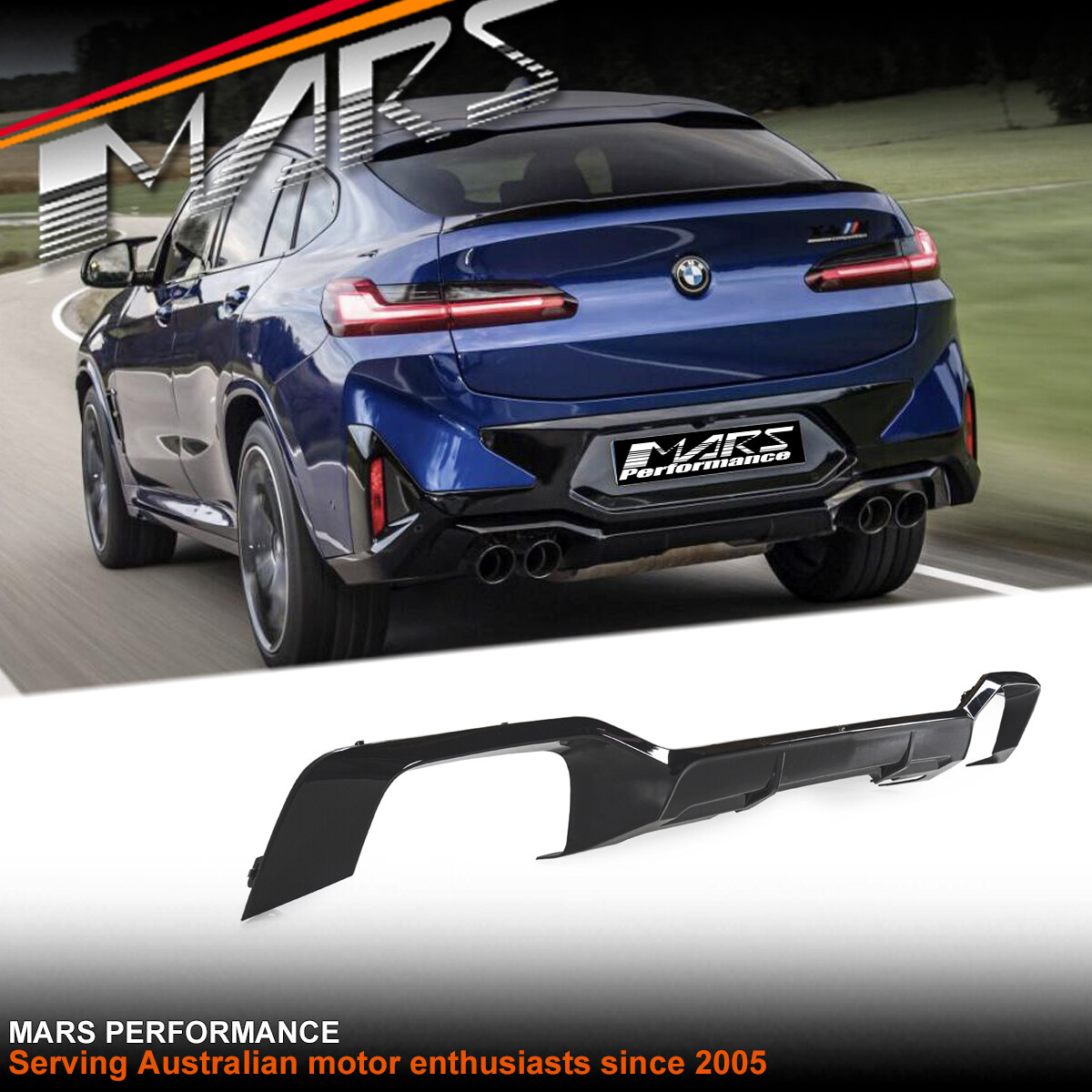 Gloss Black Rear Bumper Bar Diffuser Bodykit for BMW LCI X4 G02 21-24 ...