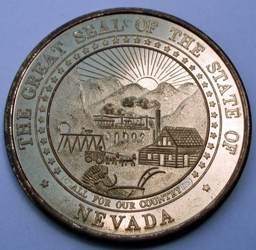 USA, THE GREAT SEAL OF THE STATE OF NEVADA 36th STATE UNC Medal 34mm ...