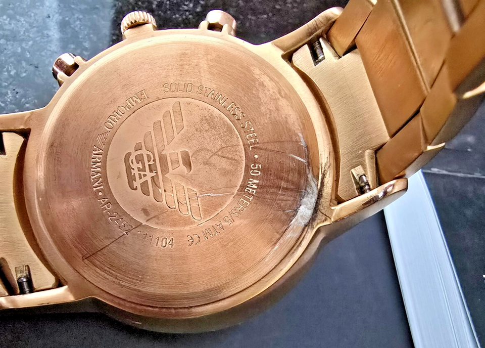 Emporio Armani AR2452 Classic Rose Gold Chronograph Analog Quartz Men's ...