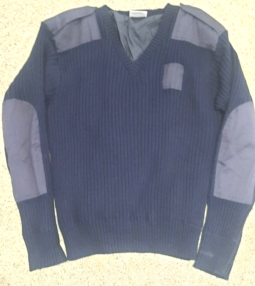COMMANDO POLICE LINED XL DARK BLUE NAVY PULLOVER WINDBREAKER SWEATER-V ...