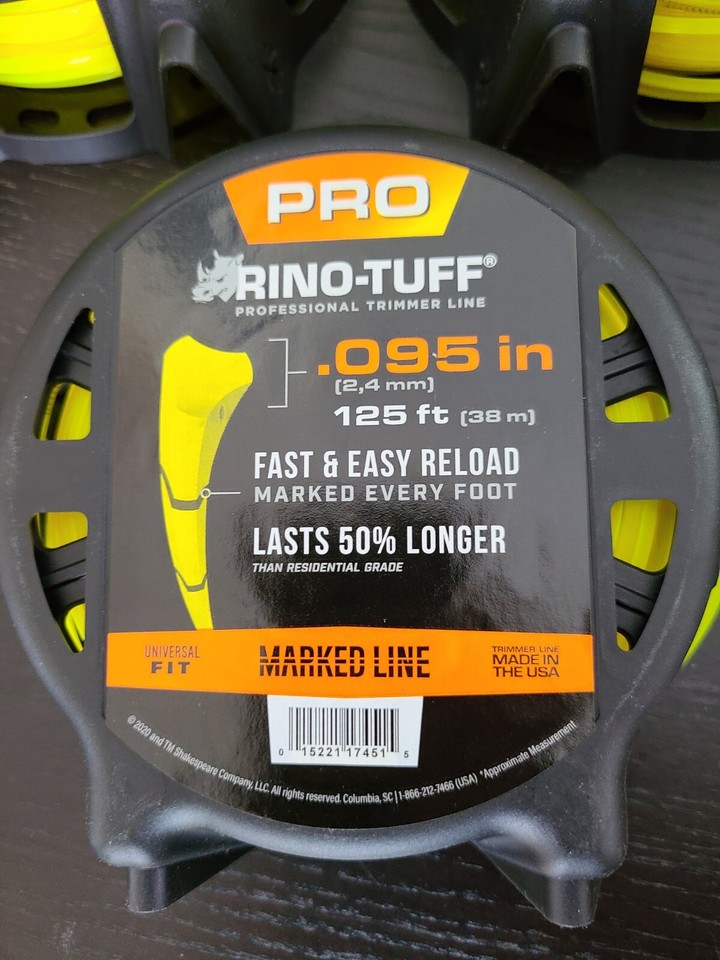Rino-Tuff Pro Universal Fit .095 125 ft. Marked Trimmer Line 17451 *Lot ...