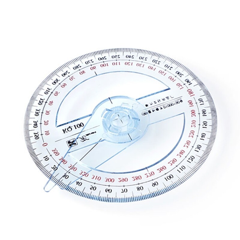Plastic 360 Degree Protractor Ruler Angle Finder Swing Arm School ...
