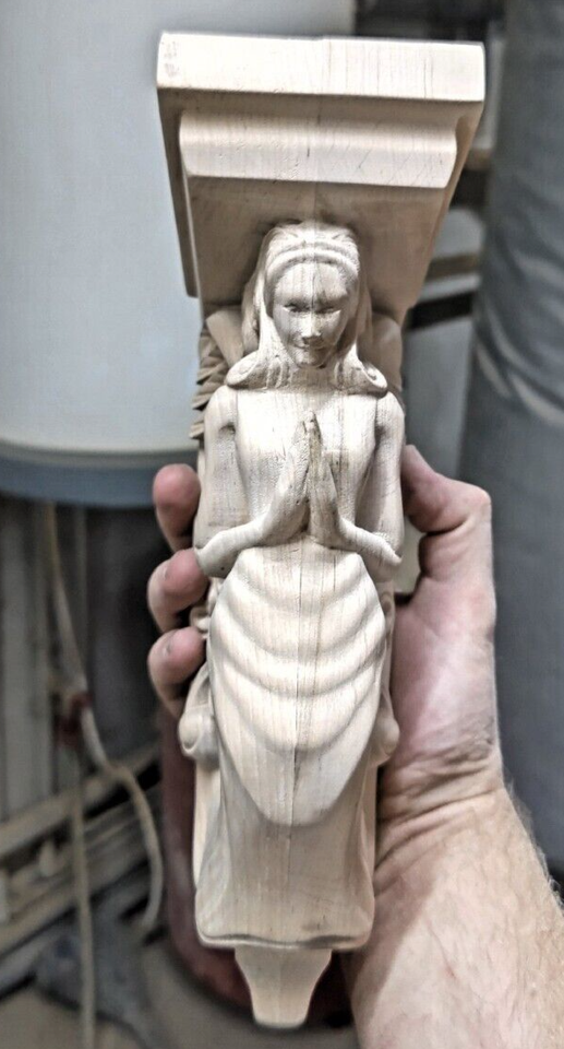 10" Angel Corbel, Wooden Corbel, Rustic Corbel, Fireplace Surround ...