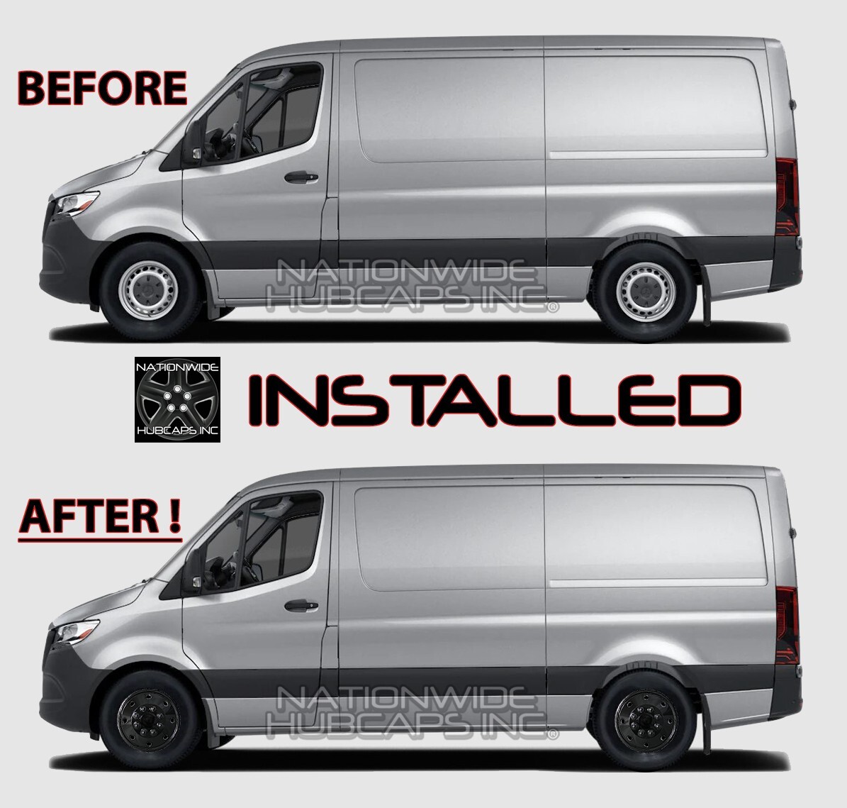 16" Black for Sprinter 1500 2500 3500 4500 Van Wheel Covers Full Rim ...