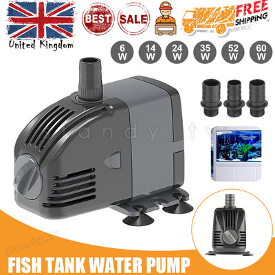 Fish Pond Tank Water Pump Submersible Aquarium Pump Water Feature Sump ...