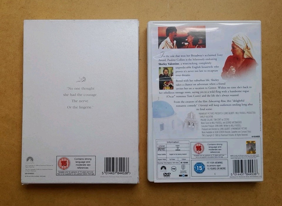 Shirley Valentine / Quartet DVD - Pauline Collins Comedy Drama - 2 Film ...