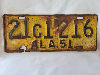 Vintage 1951 Alabama 21C1216 Heavy Long License Plate 03323 | eBay