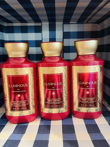 NEW BATH & BODY WORKS LUMINOUS BODY LOTION 8 OZ 24 HR MOISTURE 3 Set | eBay