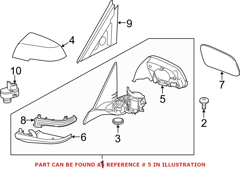 Genuine OEM Door Mirror Housing For BMW 51167284126 | eBay