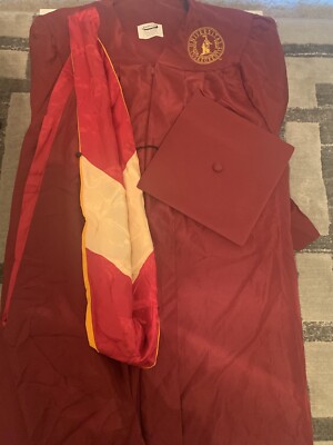 Tuskegee University Cap & Gown for Masters Graduates, Size: 5’7 To 5’9 ...