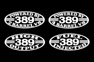 2 389 V8 ENGINE DECALS 2 4 BARREL HIGH OUTPUT FUEL INJECTED GTO LEMANS ...