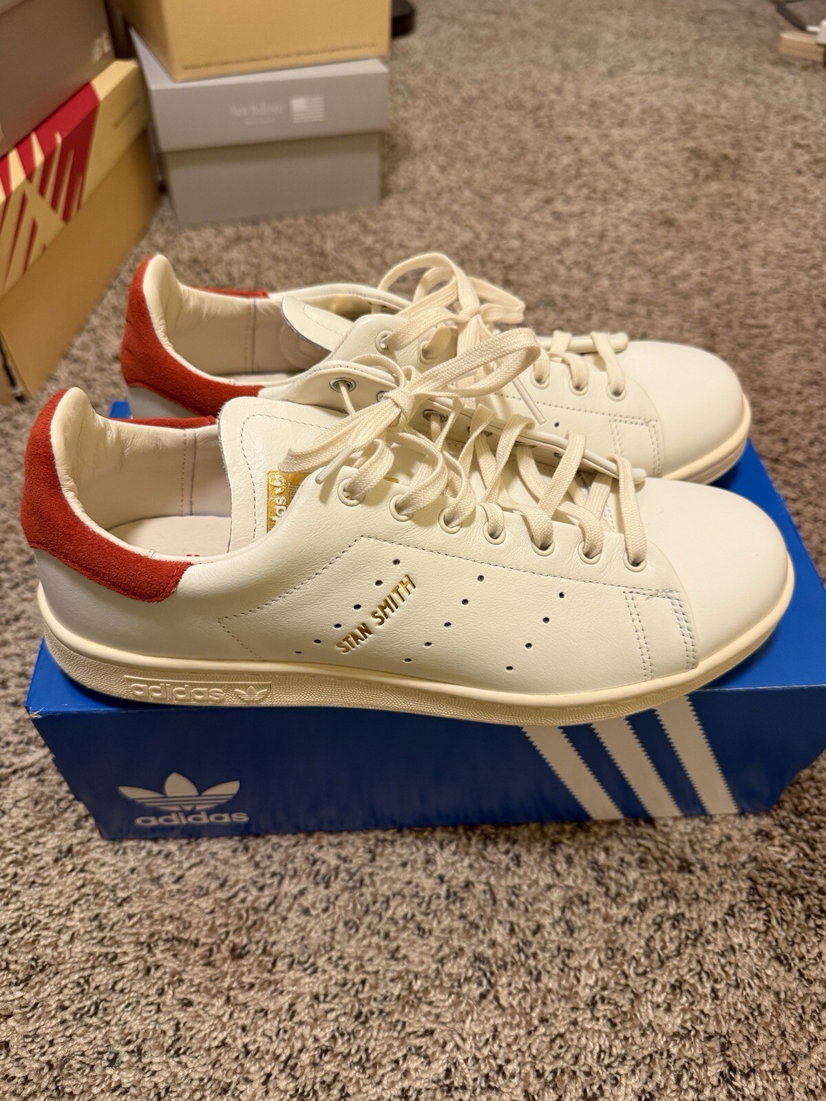 Adidas Stan Smith Lux 'Cloud White/Cream White/Red' Men's Size 9 IF8846 ...