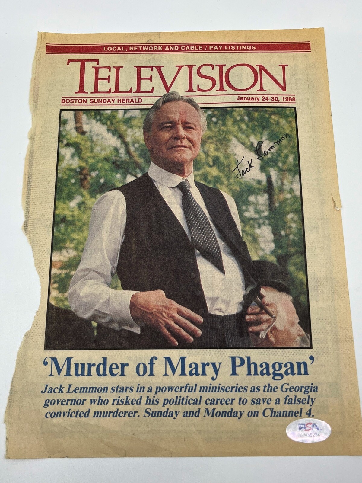 Jack Lemmon in Murder of Mary Phagan Signed Autograph Television Cover ...