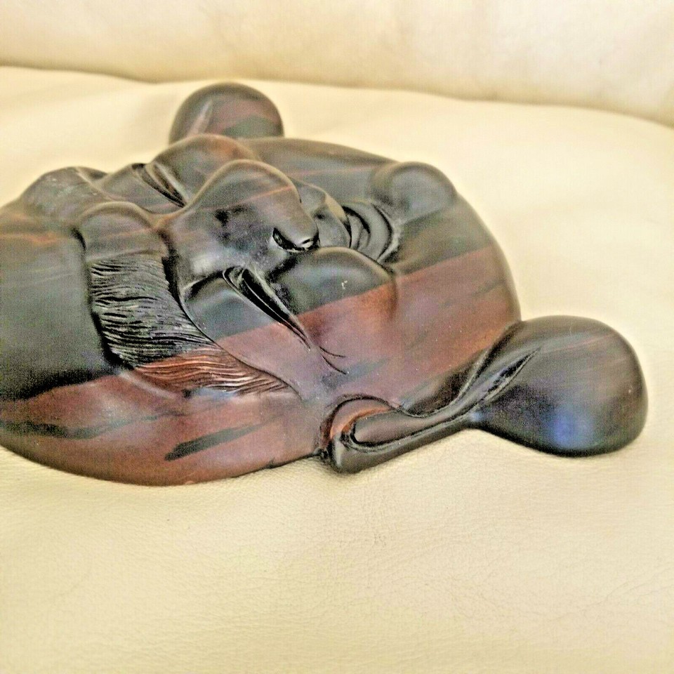 Chinese Relief Wood Carving Happy Laughing Buddha Budai 3d Face Wall ...