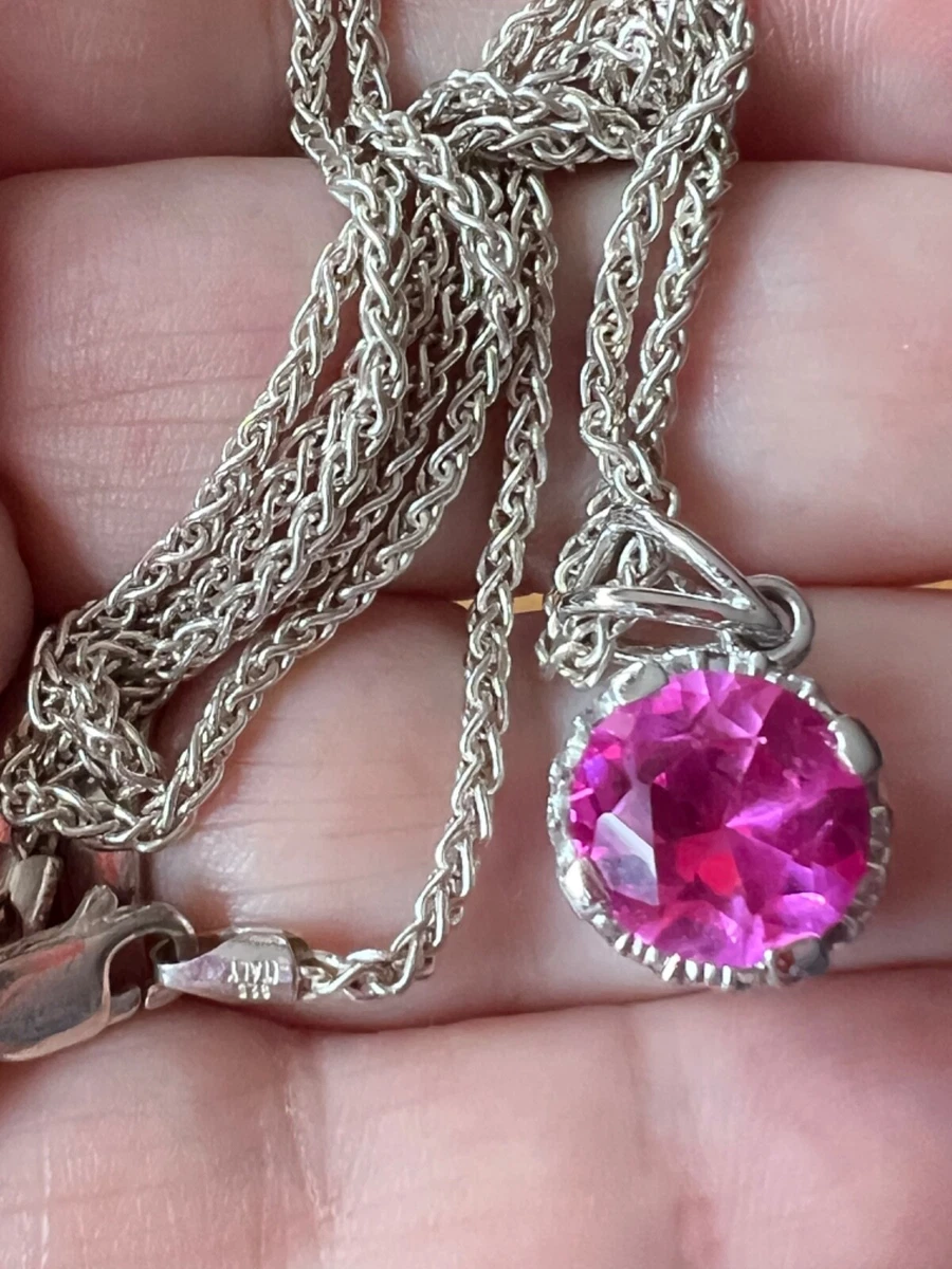 Hot Pink Pendant Necklace