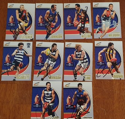 AFL 2008 All Australian personally hand signed cards x 10 | eBay