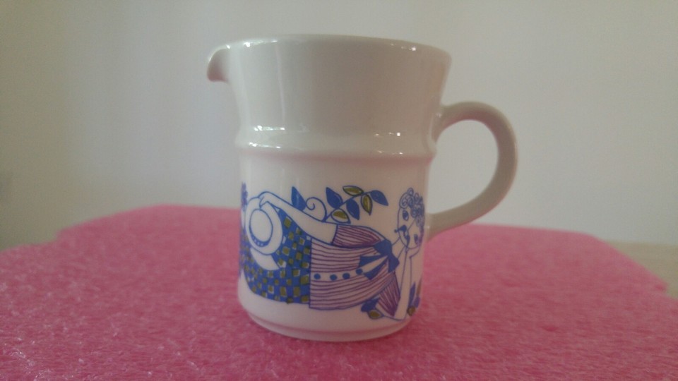 Vintage Turi Figgjo Flint Norway 3.75" Porcelain Creamer Milk Jug Blue ...