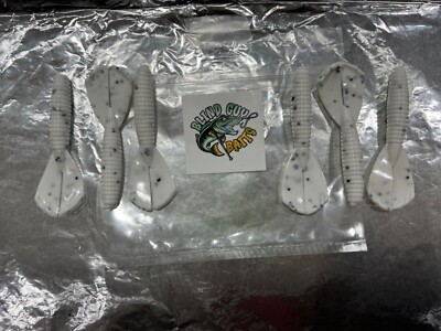 Blind Guy Bait White Tail Rage Menace 3.5 inch Soft Plastic Grub 6 pack ...