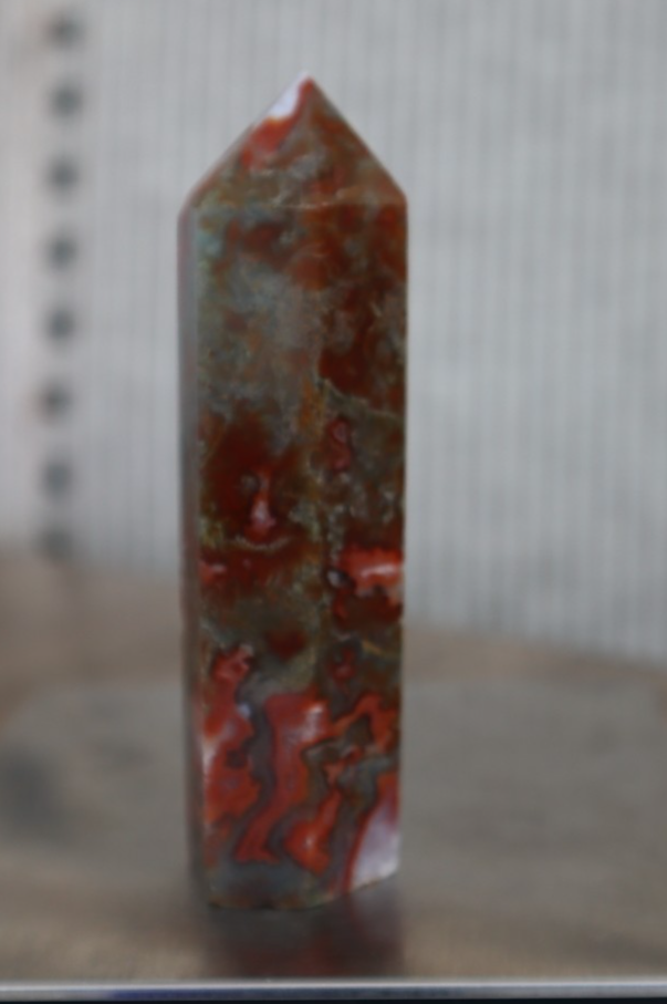 RED MOSS AGATE POINT 3.65 INCHES TALL/ 93.1 GRAMS | eBay