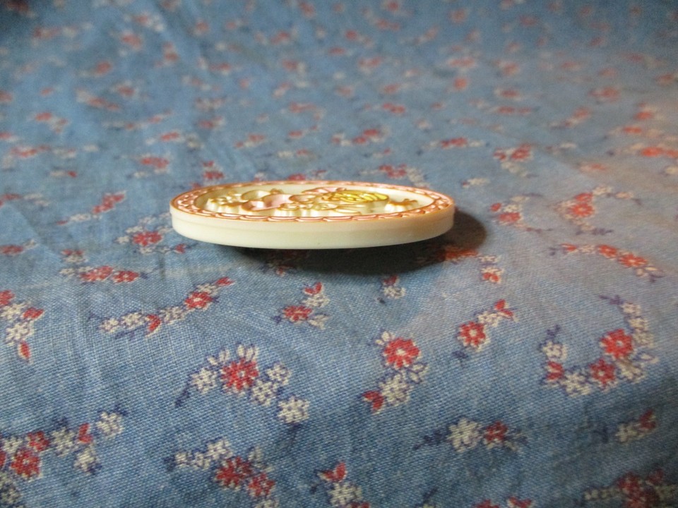 Vintage Easter Pin Brooch Girl Sitting on Mushroom Holding Bunny | eBay