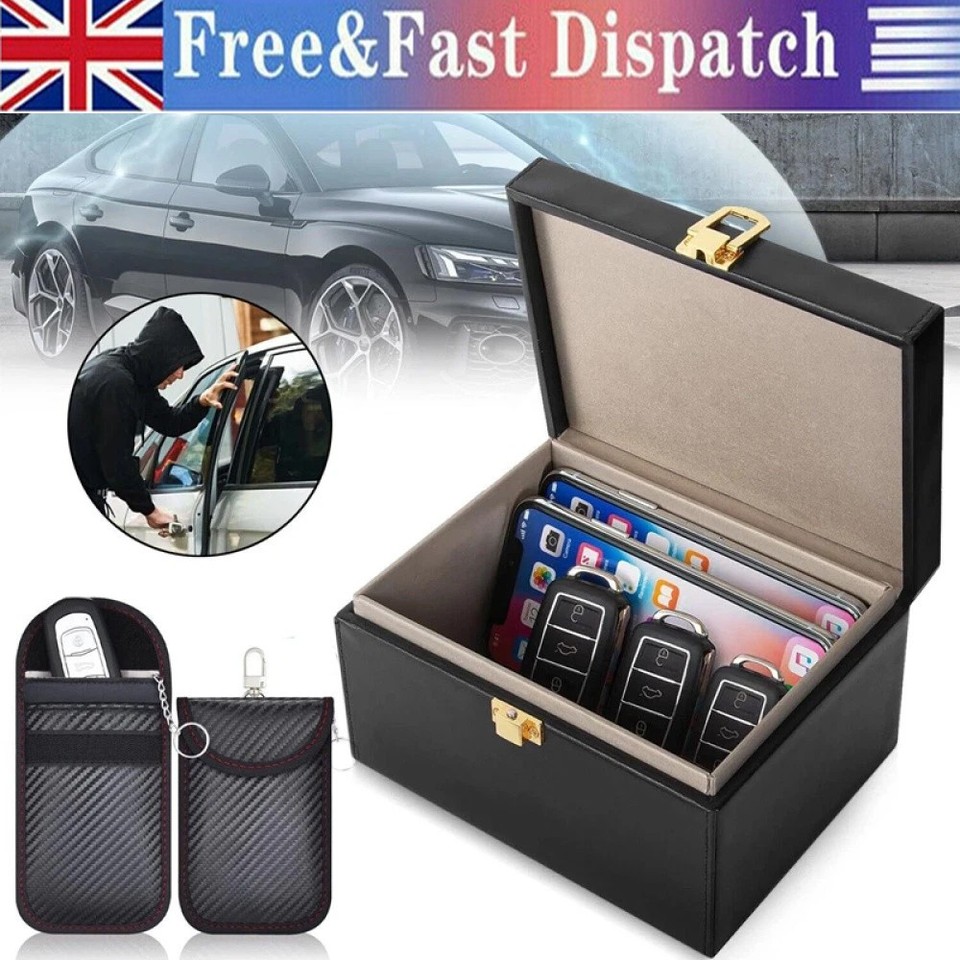 Faraday Box Keyless Car Key Signal Blocker Anti Thief Safe RFID ...