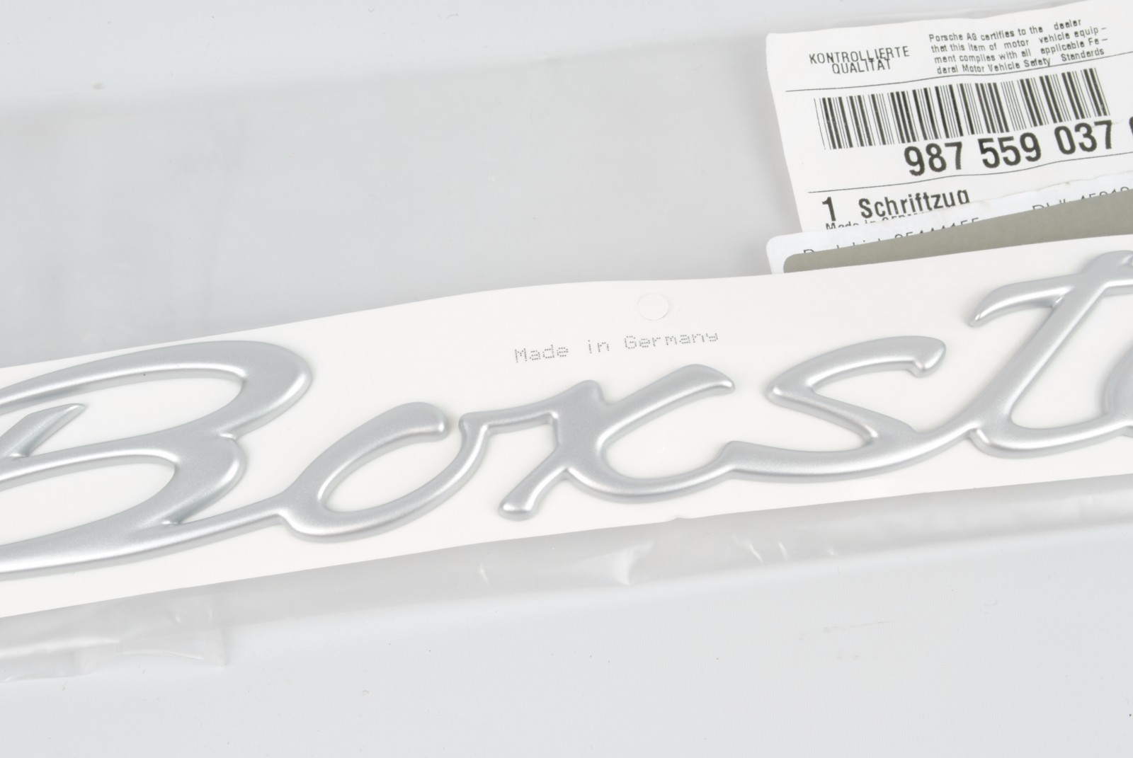 Genuine Porsche Boxster S Script Emblem (Satin Aluminum) 98755903700 | eBay