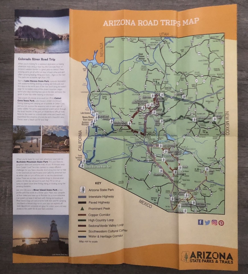 Arizon State Parks NP Brochure Map NPS Guide 2023 | eBay