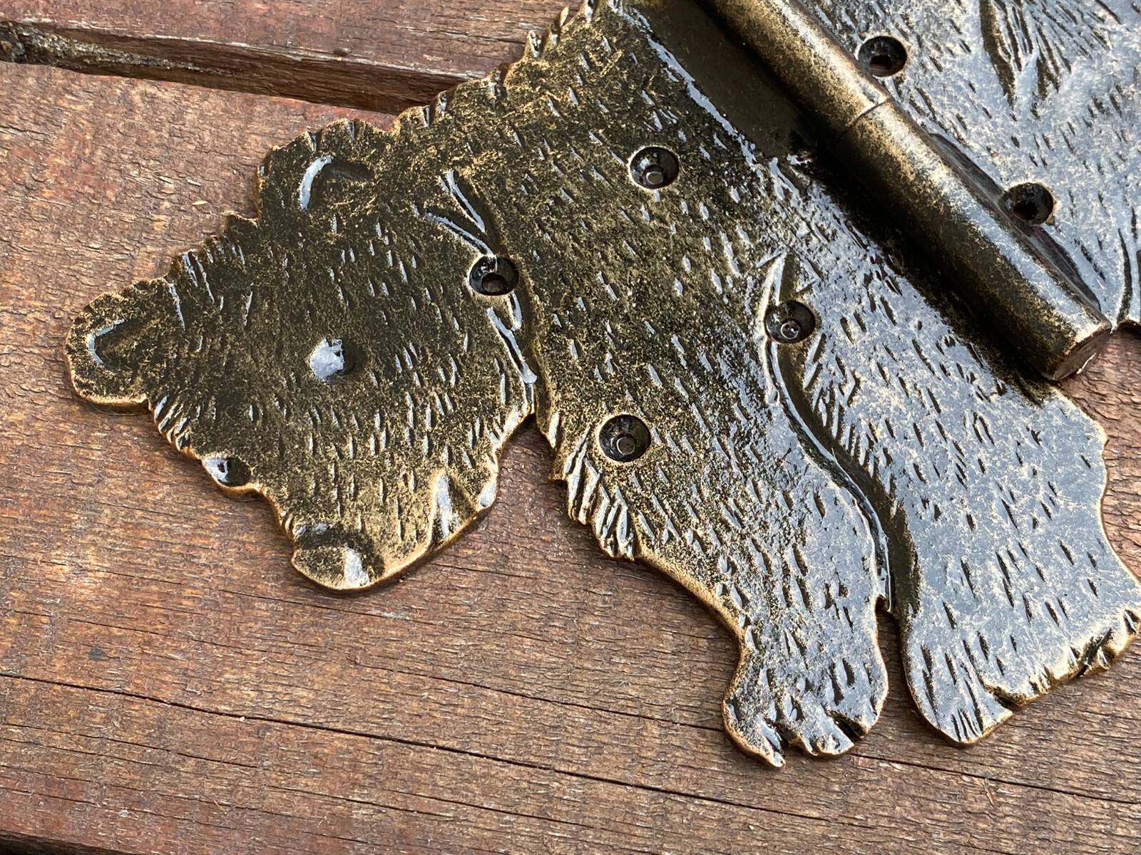 Animal Hinge Bear Door Gate Alaska Lock Blacksmith Hand Forged Shutter ...