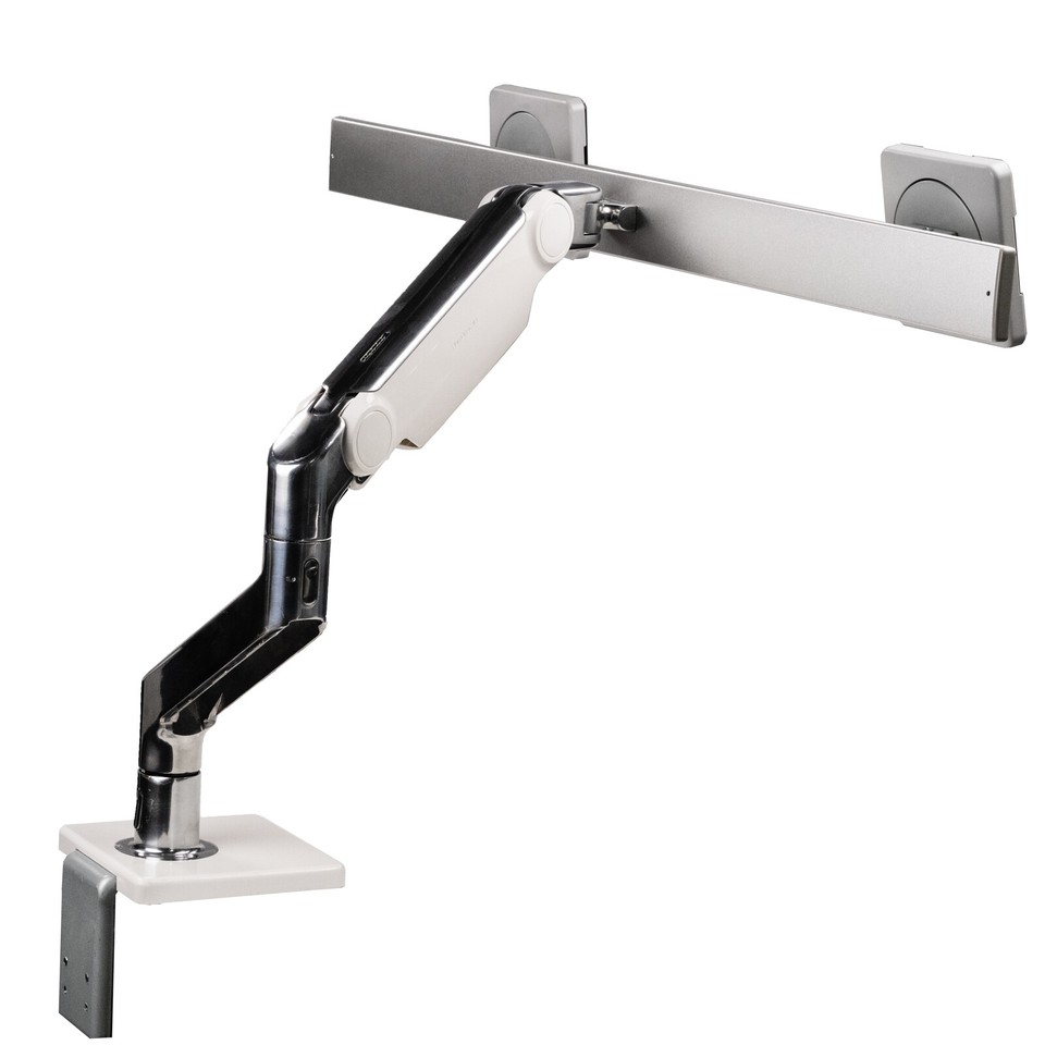 Humanscale M8.1 Adjustable Dual Monitor Arm with Crossbar Clamp Mount ...