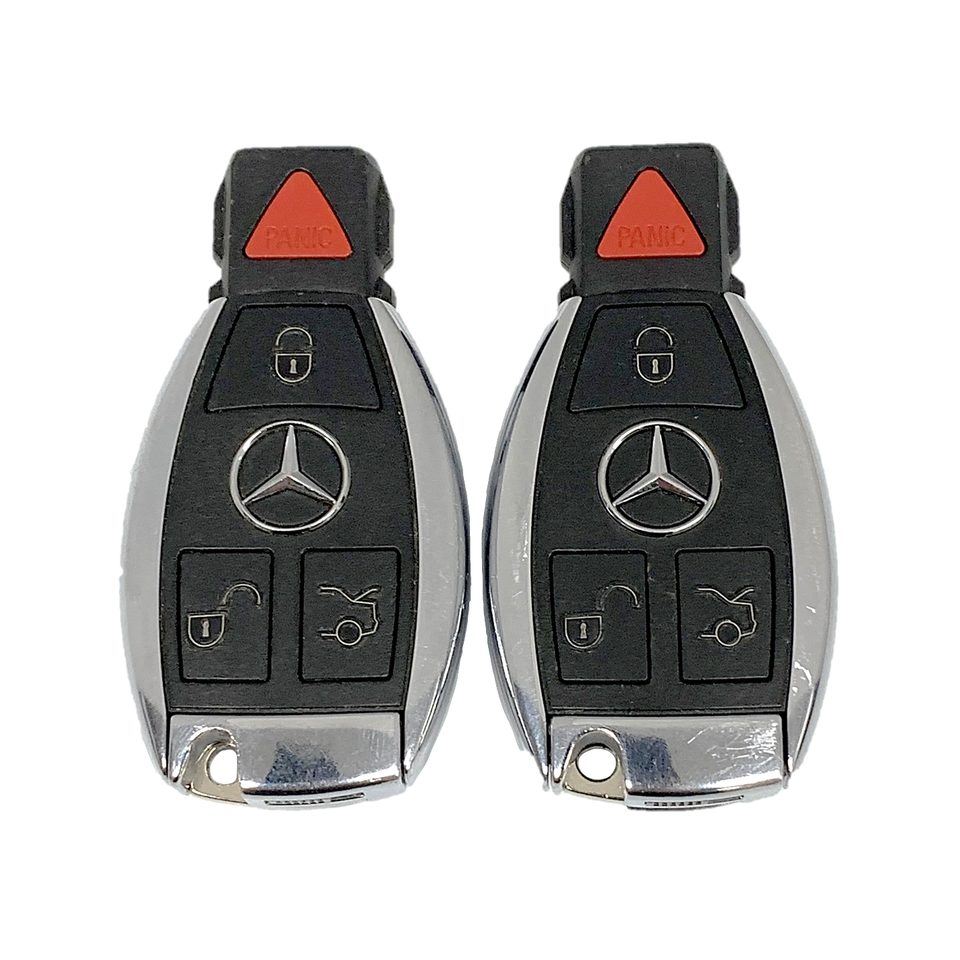 2 OEM Mercedes Benz Keyless Remote Fobs + UNCUT Keys IYZDC07 DC10 DC11 ...