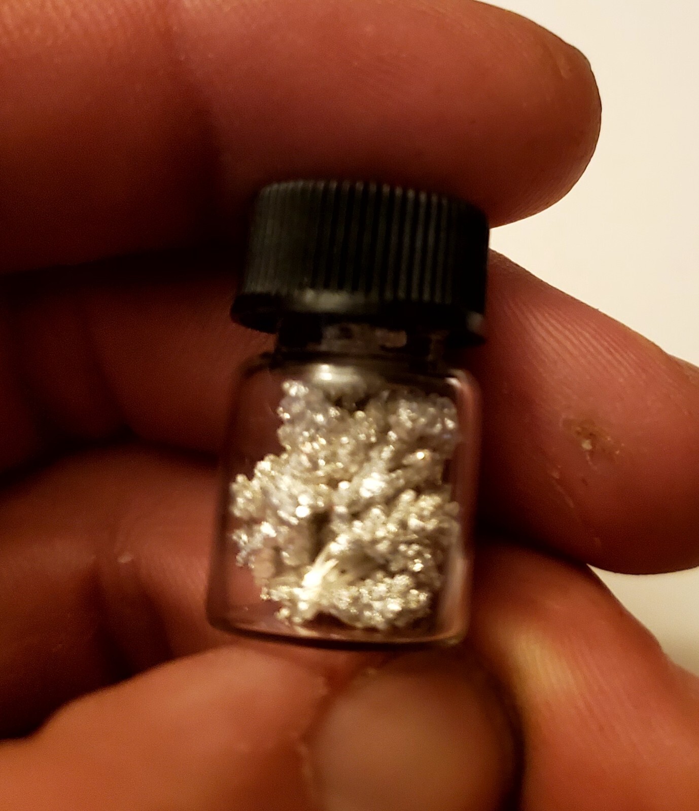 Natural Crystalline Silver Nugget in Display Collectors Precious Metal ...